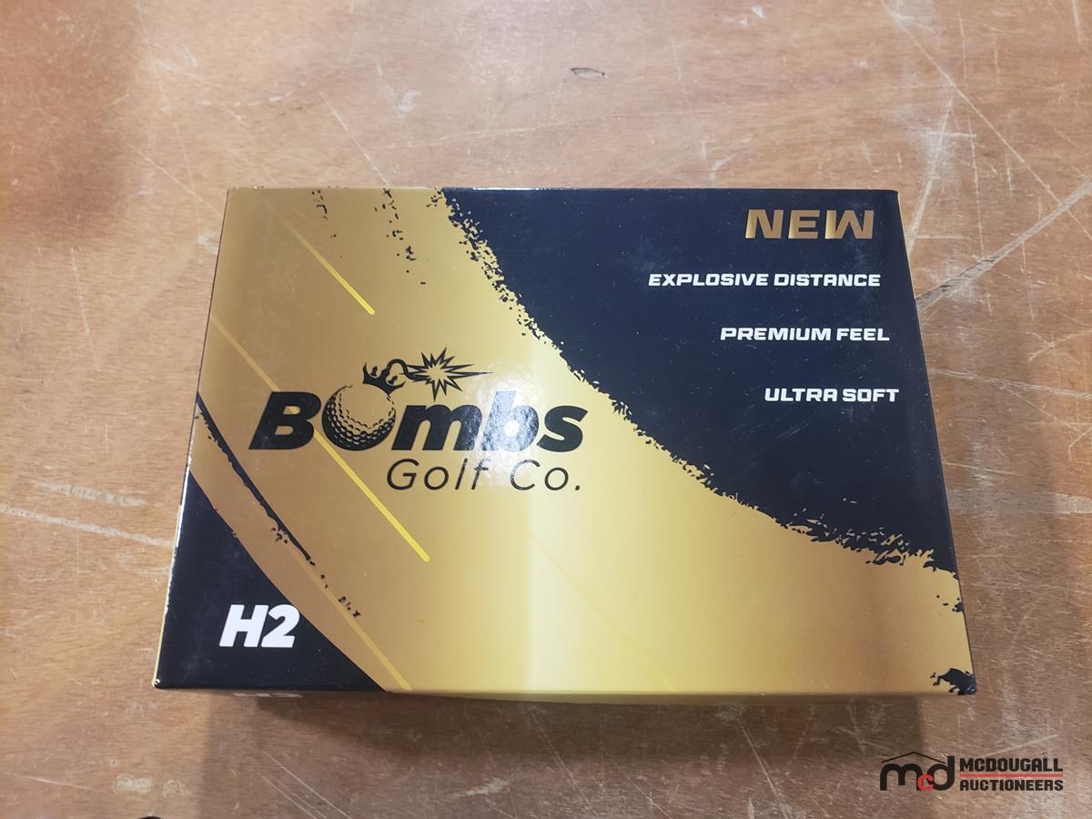 (10) Cases of a Dozen Golf Balls & (2) Bomb Golf Co. Hats