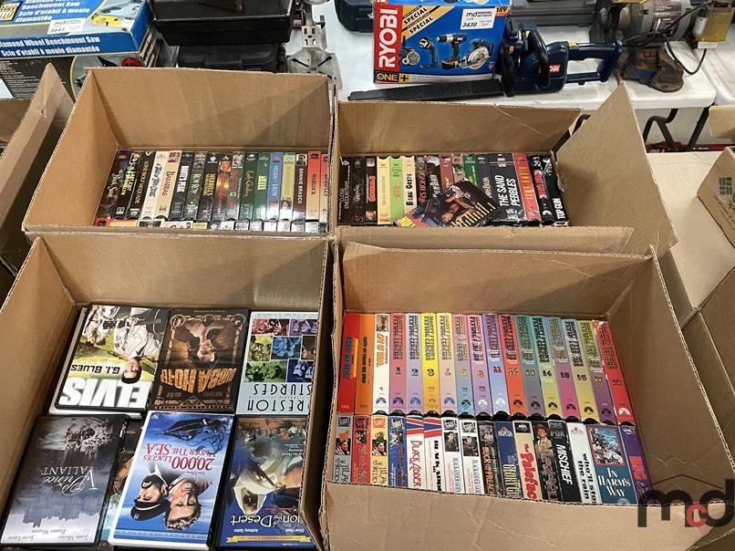 (4) Boxes of VHS Tapes/DVD Movies