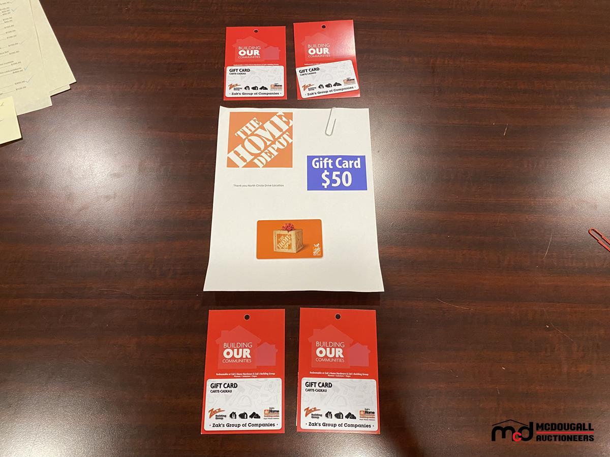 Home Depot & Zak's Home Hardware & Building Group Gift Certificates ...