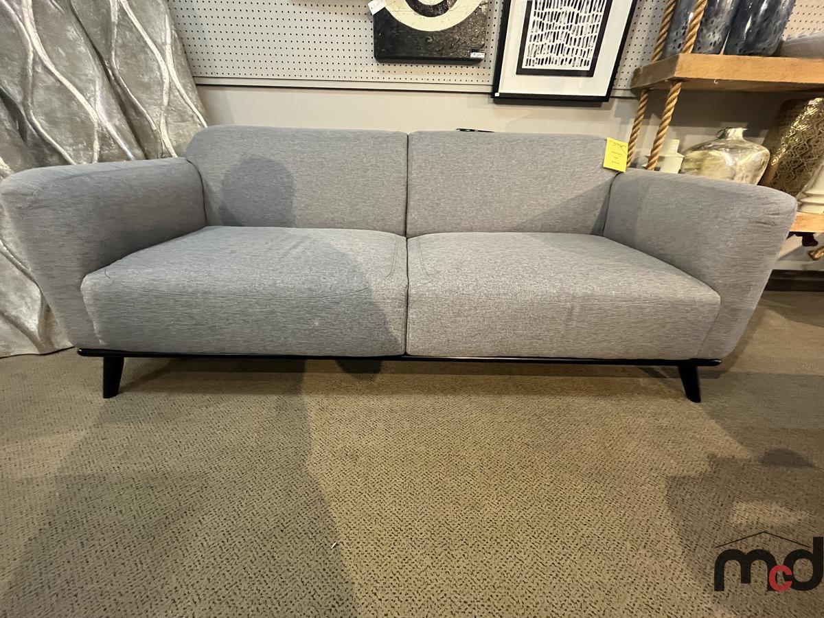 Moe's Light Grey Polyester Washable Fabric Sofa