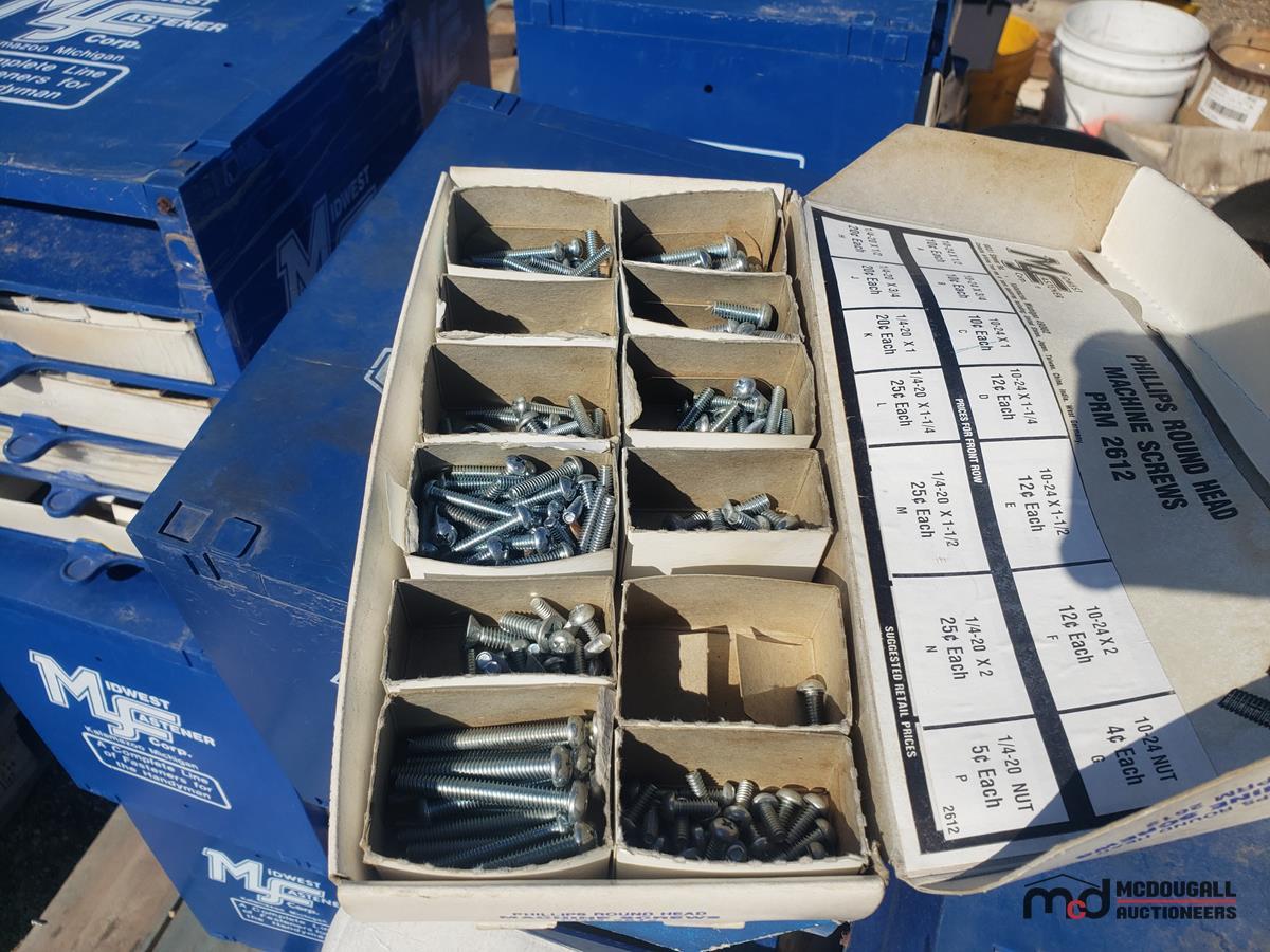 (2) Pallets of Screws, Hexagon Sheet Metal Screws, Machine Screws, and ...