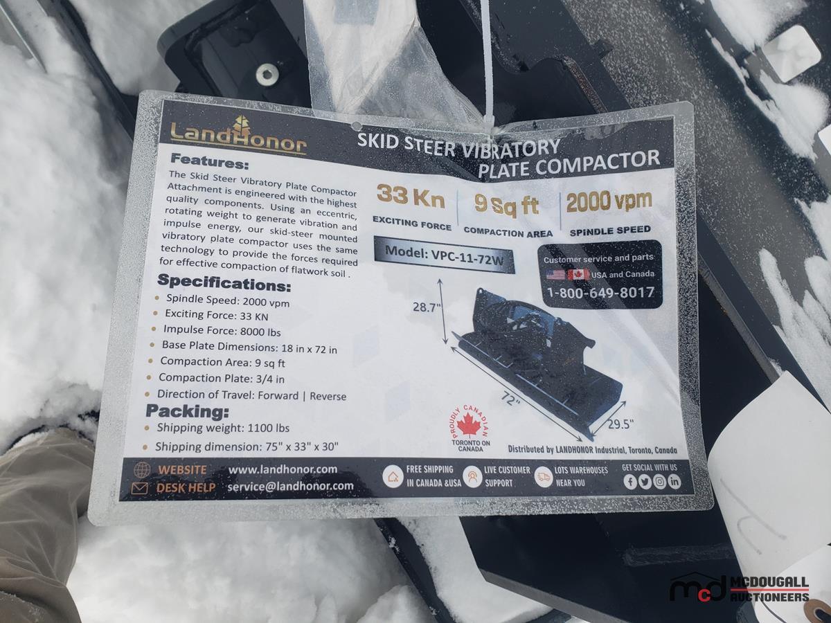 2024 Land Honor VPC-11-72W Vibratory Plate Compactor