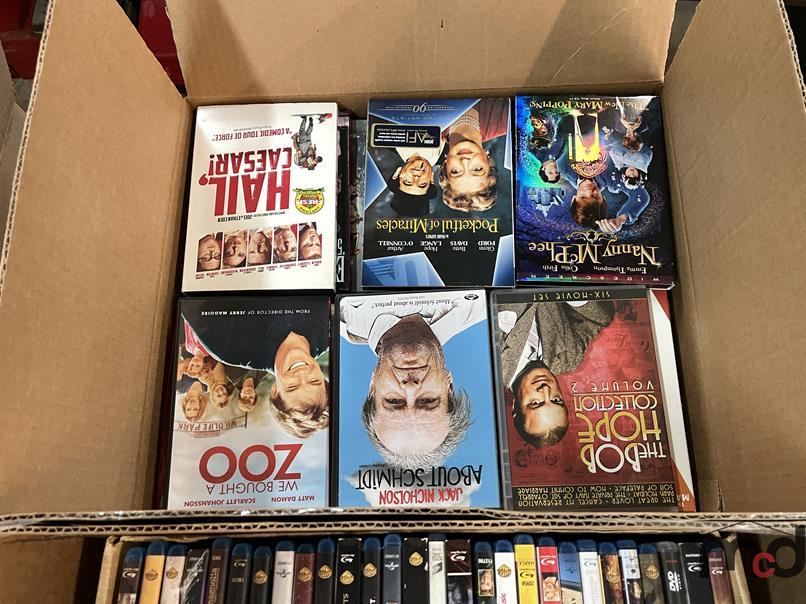 (2) Boxes of DVDs