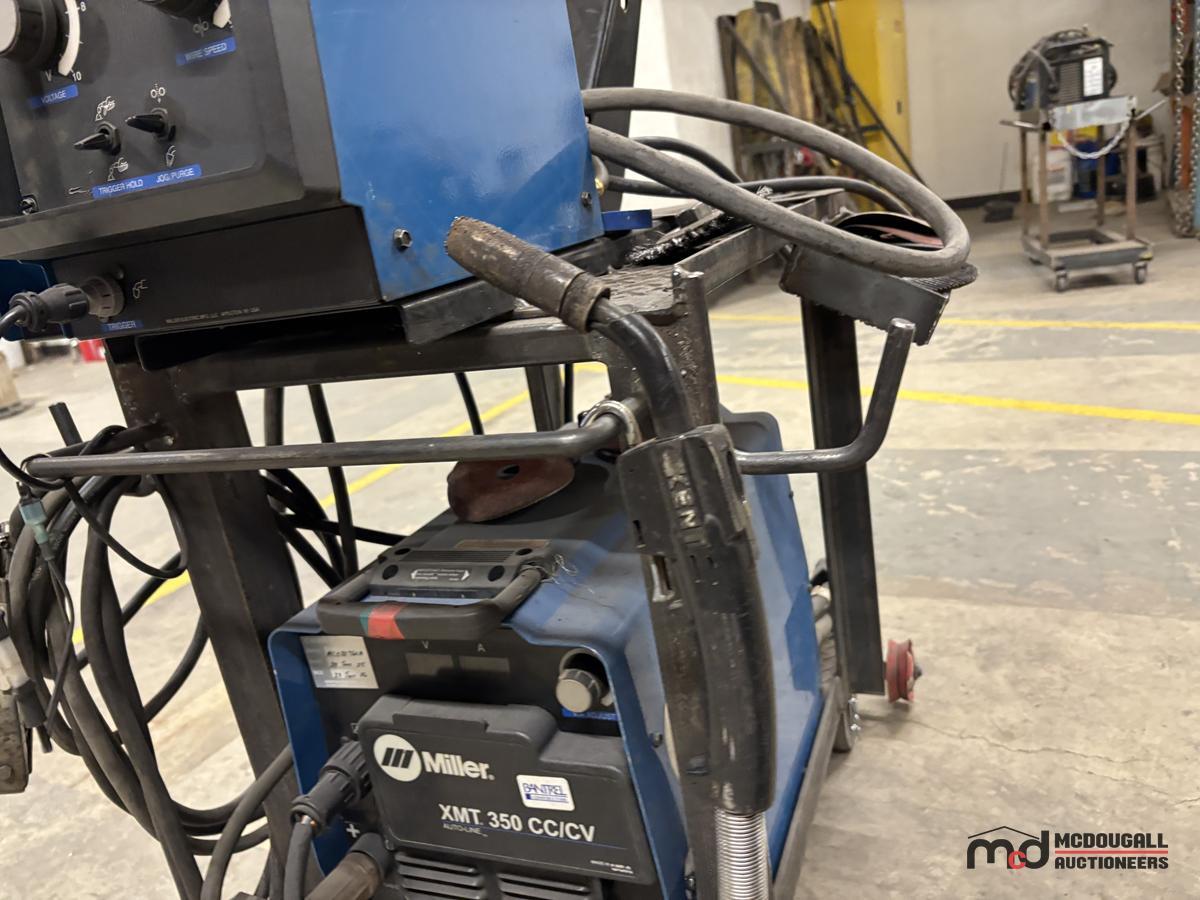Miller XMT 350 Welder w/ 20 Series Wire Feeder & Cart