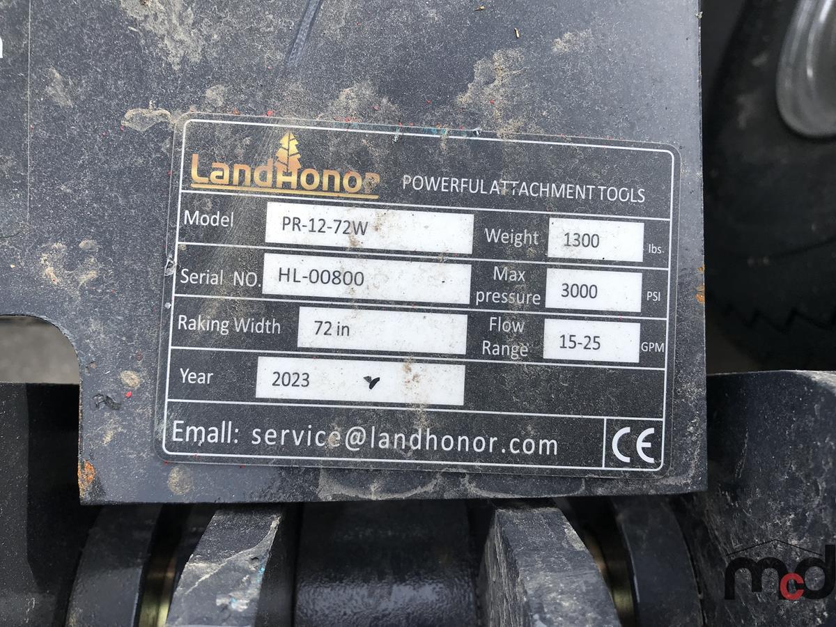 LandHonor 72" Skid Steer Power Rake