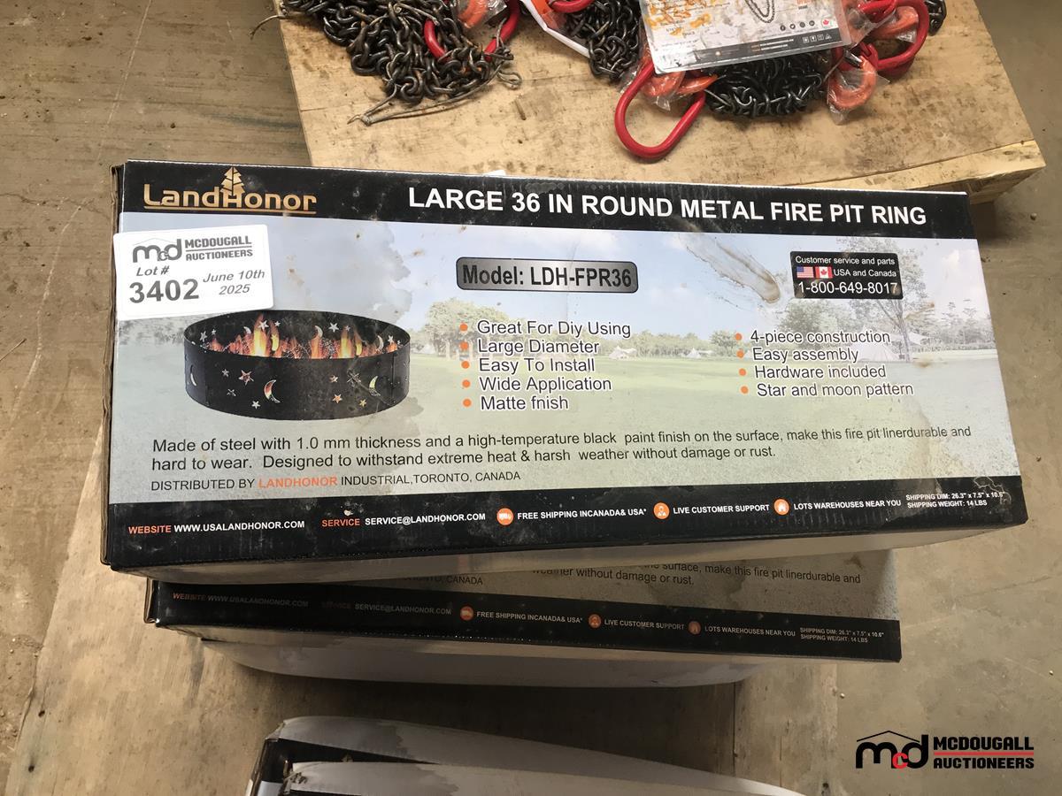 (3) Landhonor LDH-FPR36 Large 36'' Round Metal Fire Pit Ring