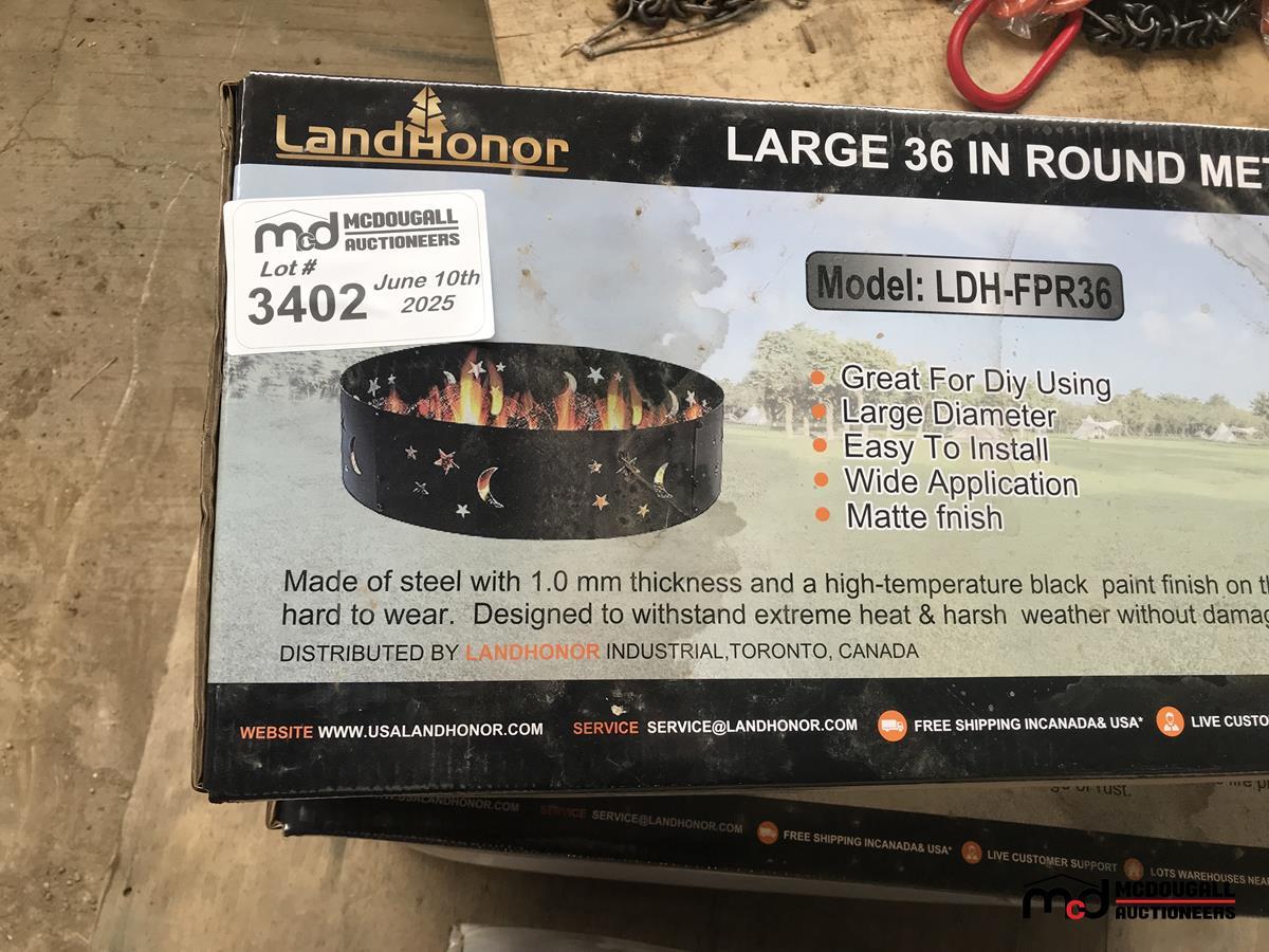(3) Landhonor LDH-FPR36 Large 36'' Round Metal Fire Pit Ring