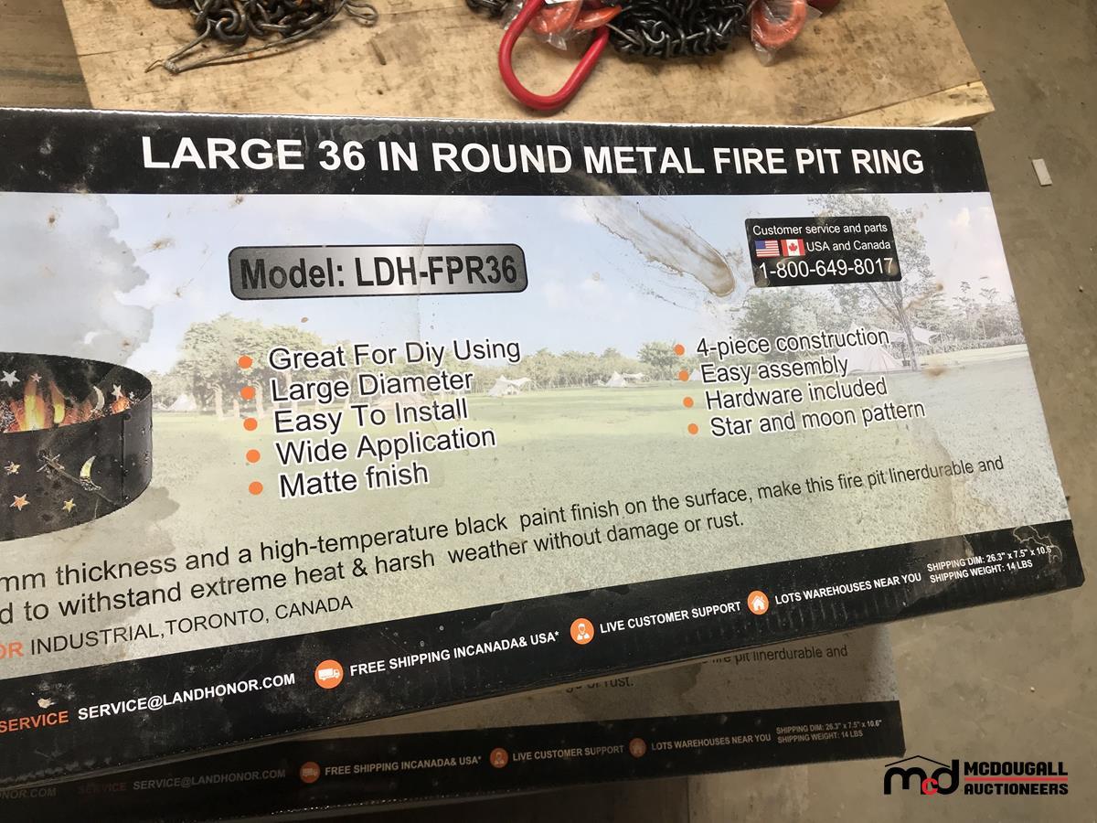 (3) Landhonor LDH-FPR36 Large 36'' Round Metal Fire Pit Ring