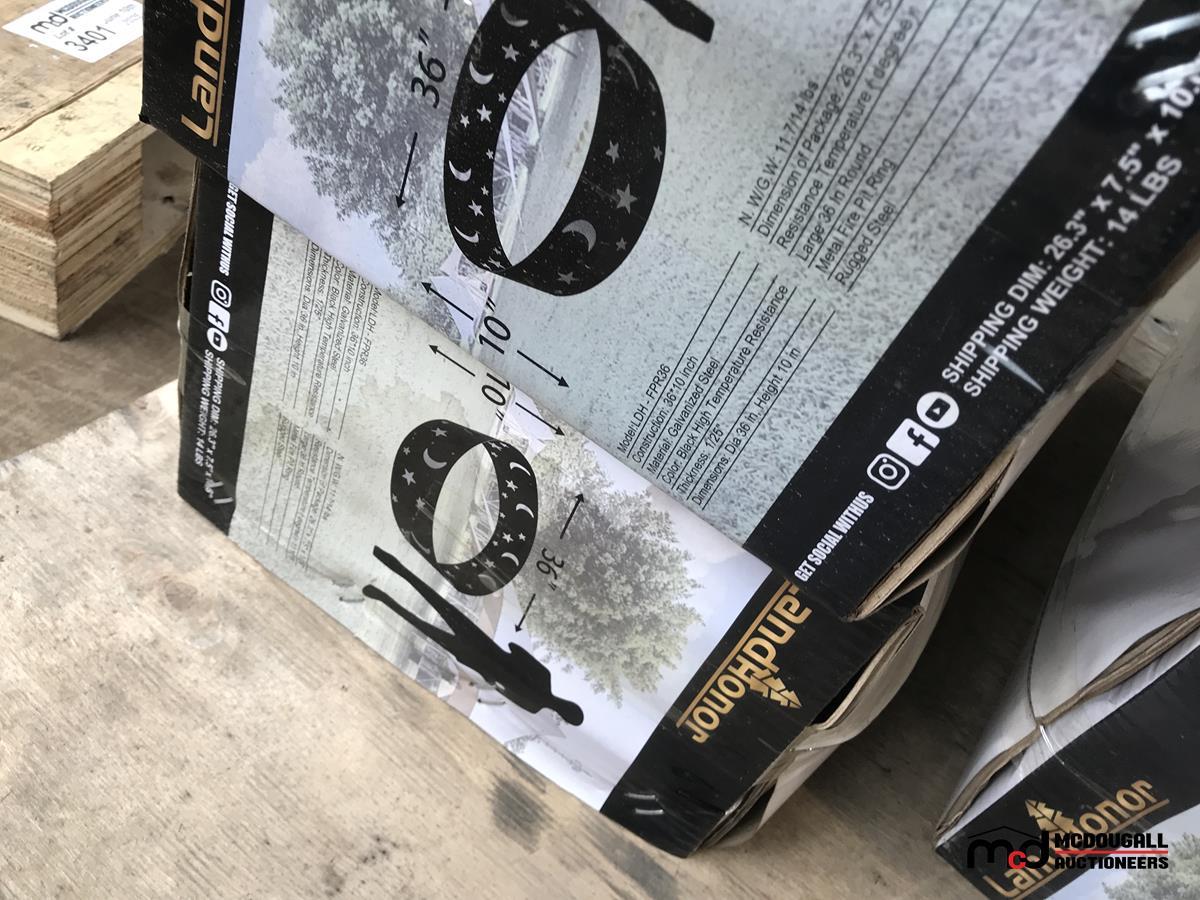 (3) Landhonor LDH-FPR36 Large 36'' Round Metal Fire Pit Ring