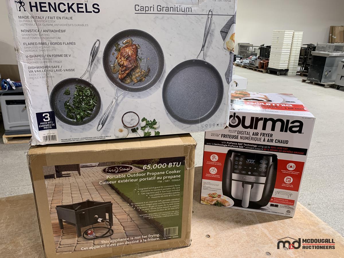 Portable Outdoor Propane Cooker, Non Stick Skillet Set and Air Fryer