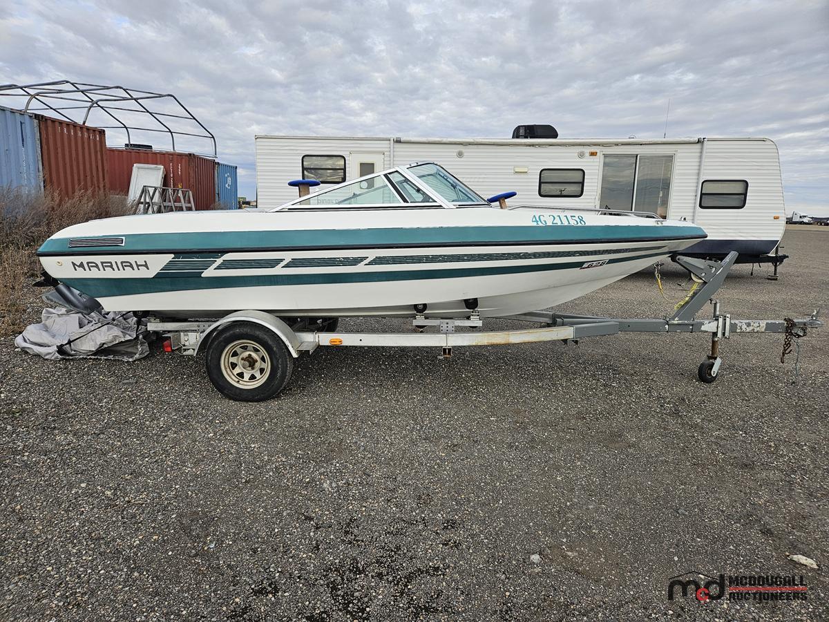 1991 Mariah 18' Boat w/ Yamaha Motor and 1991 S/A UtilityTrailer