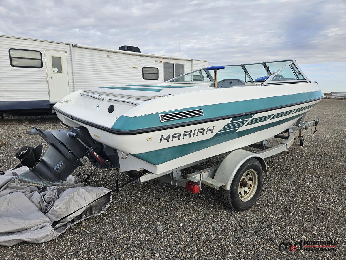1991 Mariah 18' Boat w/ Yamaha Motor and 1991 S/A UtilityTrailer