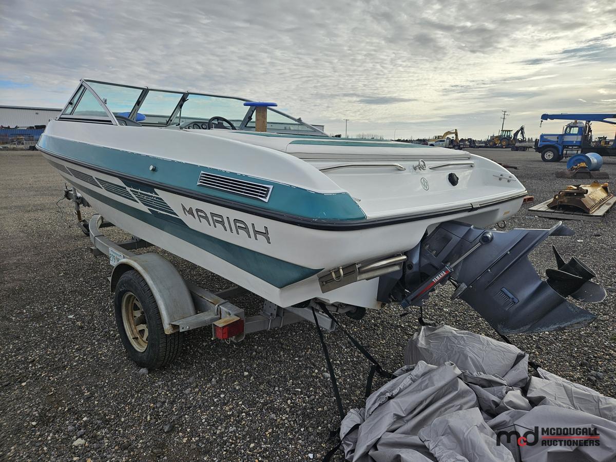 1991 Mariah 18' Boat w/ Yamaha Motor and 1991 S/A UtilityTrailer