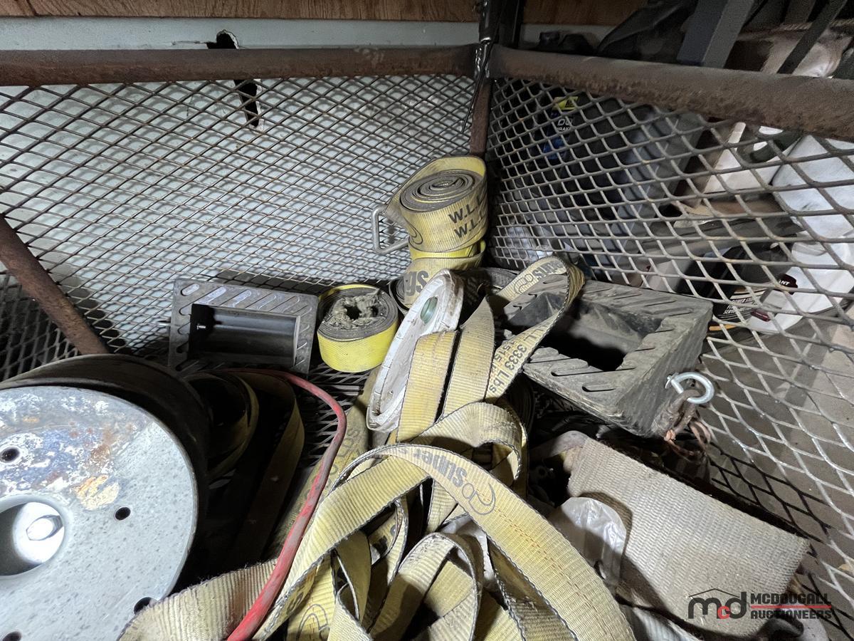 (4) Metal Stack-on Cages, Shelving & All Contents