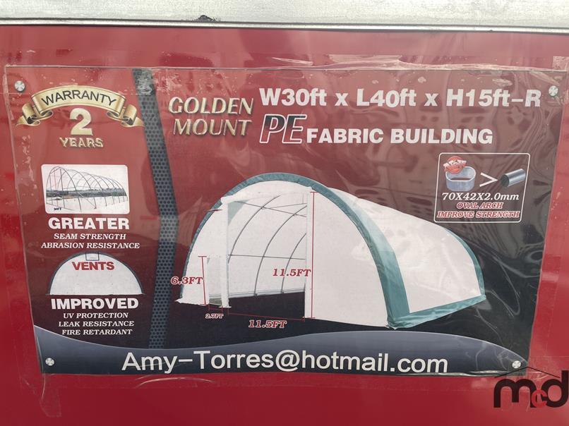 Golden Mount PE Fabric Coverall Building (30'W x 40'L x 15'H)