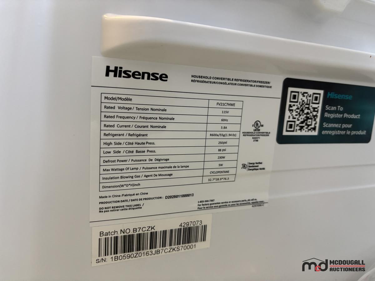 Hisense Stand Up Freezer/Fridge (32"x 29"x 76")