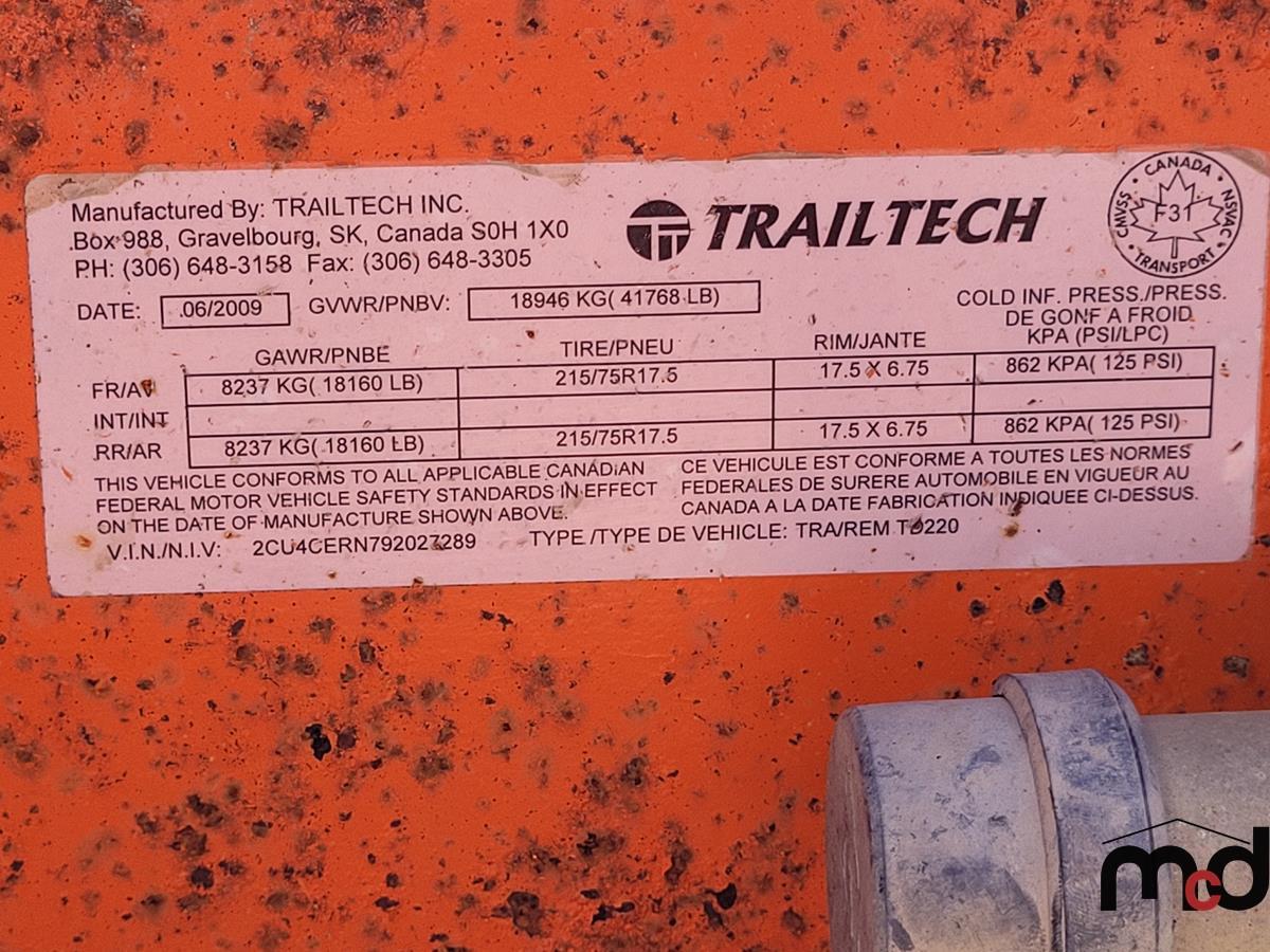 2009 Trailtech TD220 T/A Deckover Trailer