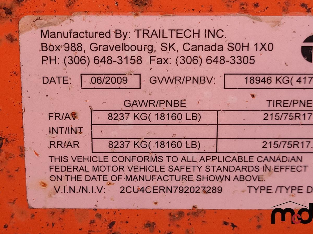 2009 Trailtech TD220 T/A Deckover Trailer