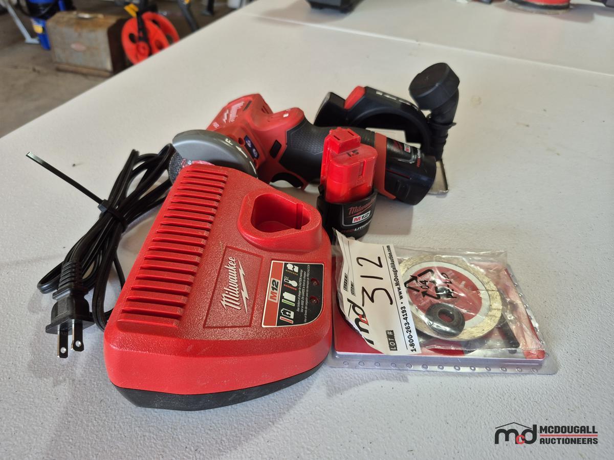 Milwaukee 3" Cut Off Tool w/Batteries, Charger and Accessories