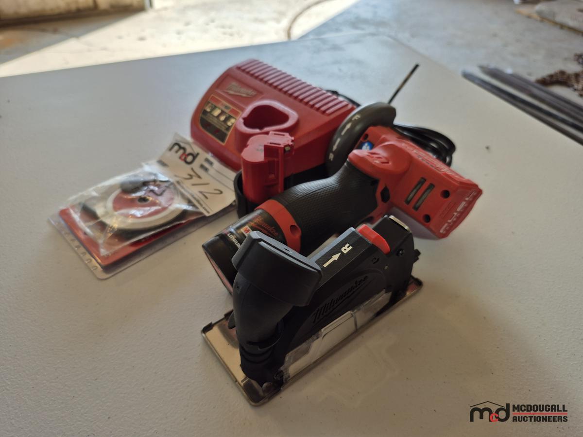 Milwaukee 3" Cut Off Tool w/Batteries, Charger and Accessories