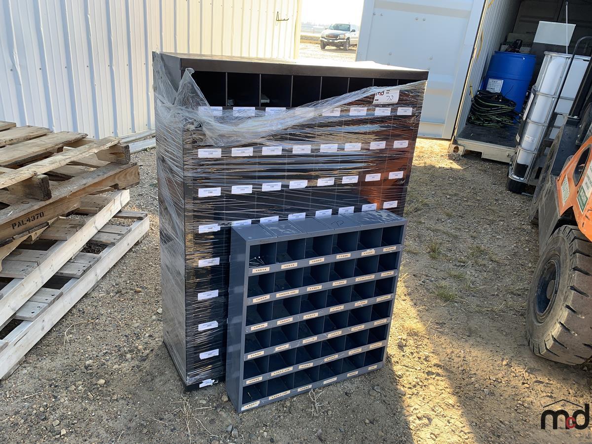 72-Bin Metal Bolt Bin & 36-Bin Metal Bolt Bin