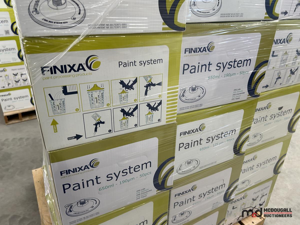 Pallet of Finixa Paint System Lids