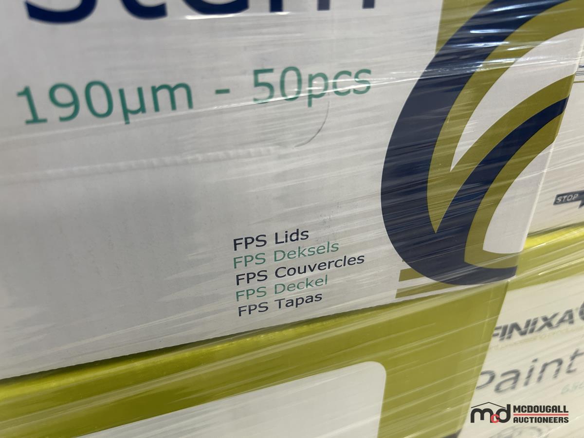 Pallet of Finixa Paint System Lids