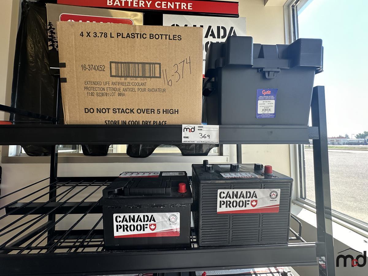 (2) Canada Proof Batteries, Battery Box and Antifreeze