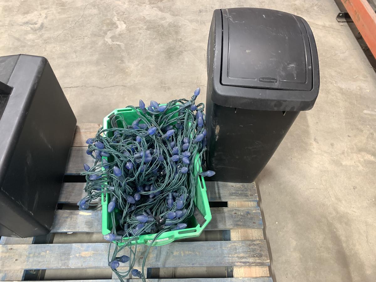 Blue Lights, Trash Can & Basket