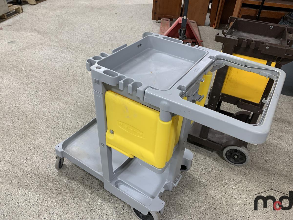 (3) Janitor Carts and Ringer Bucket