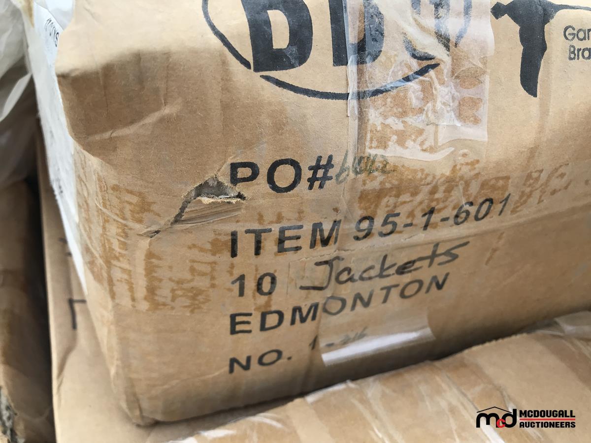 Pallet w/ Boxes of PVC/Polyester Rain Jackets