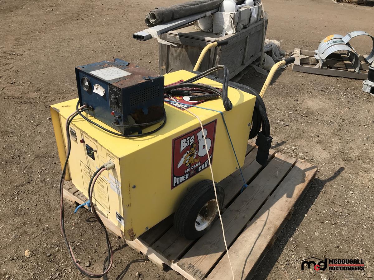 Aviall Big B Aircraft Power Cart w/ Charger Box and Jump Cables