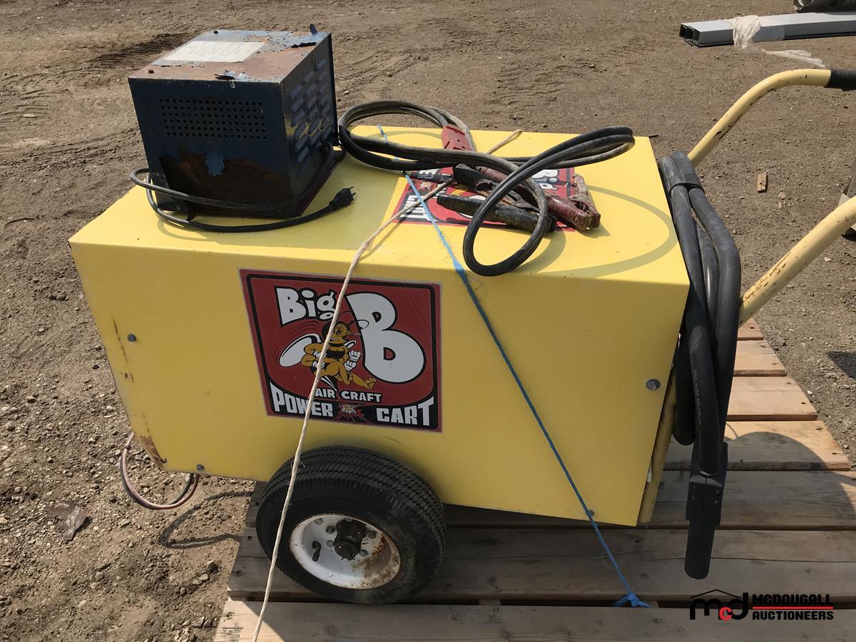 Aviall Big B Aircraft Power Cart w/ Charger Box and Jump Cables