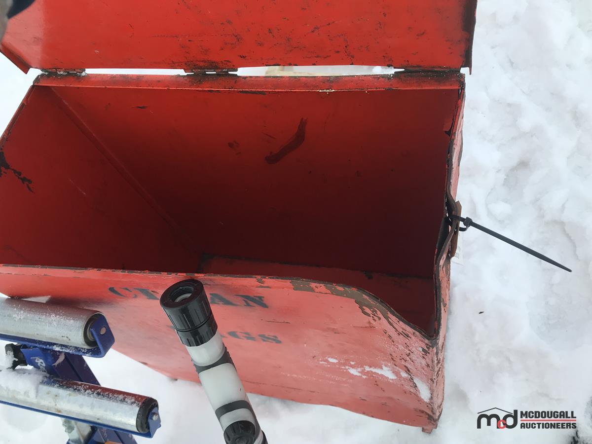 Metal Rag Bin, (2) Saw Horses & Car Cleaner Brush