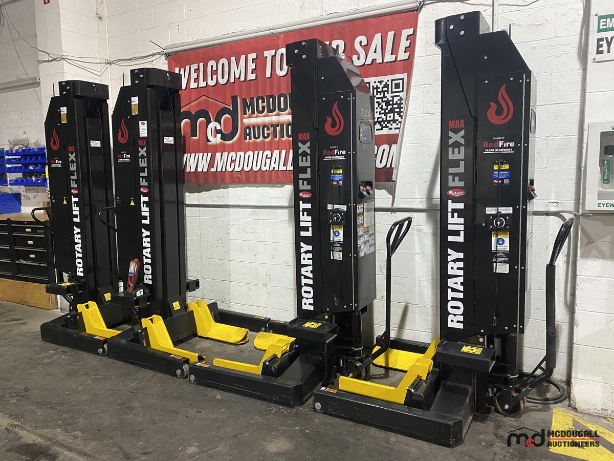 (4) 2022 Rotary Lift MCHM414U100 14,000lb Flex Max Mobile Column ...