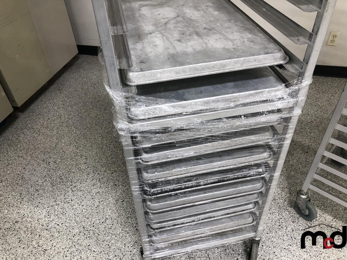 (2) Baking Tray Carts and Baking Trays