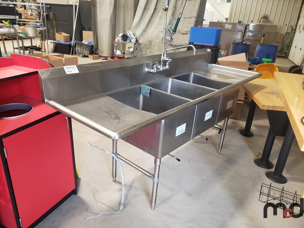 Stainless Steel Sanitize and Wash Sink Station