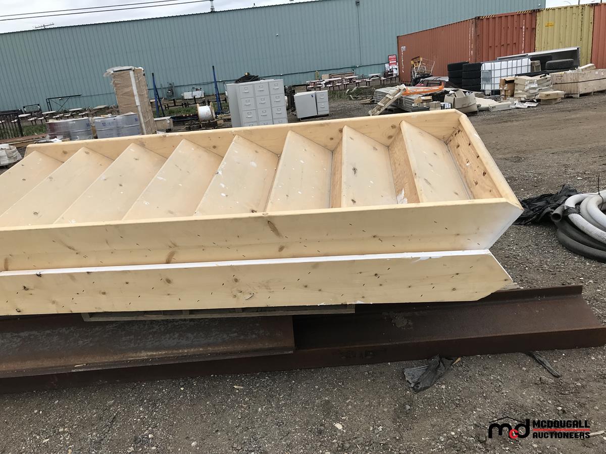 (2) Wood Stair Risers and (6) Steel I Beams