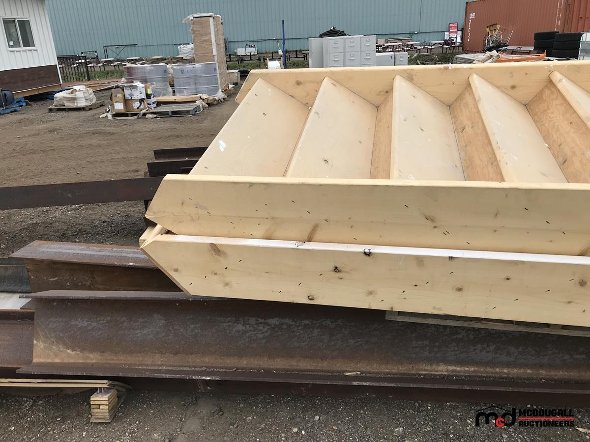 (2) Wood Stair Risers and (6) Steel I Beams