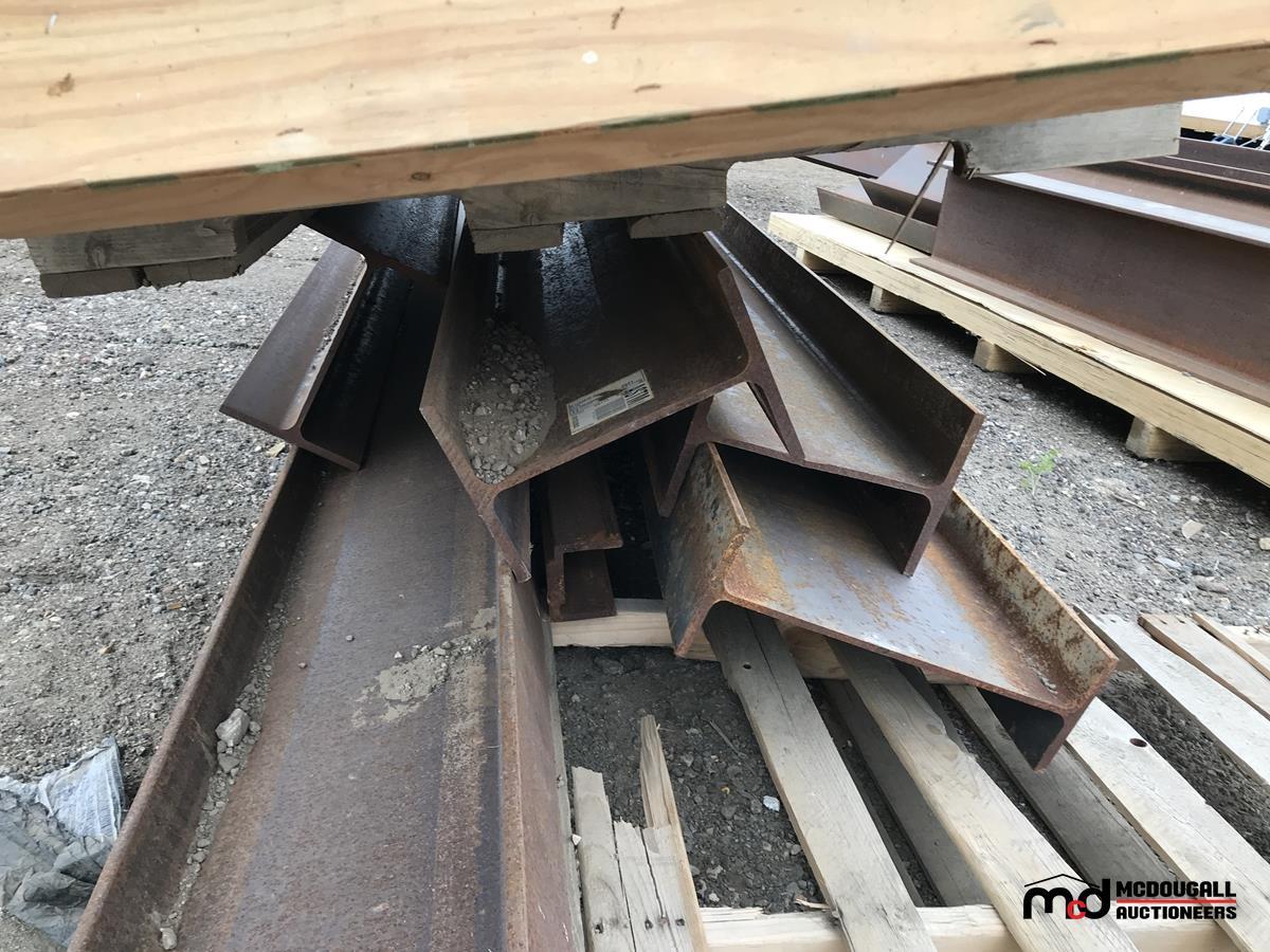 (2) Wood Stair Risers and (6) Steel I Beams