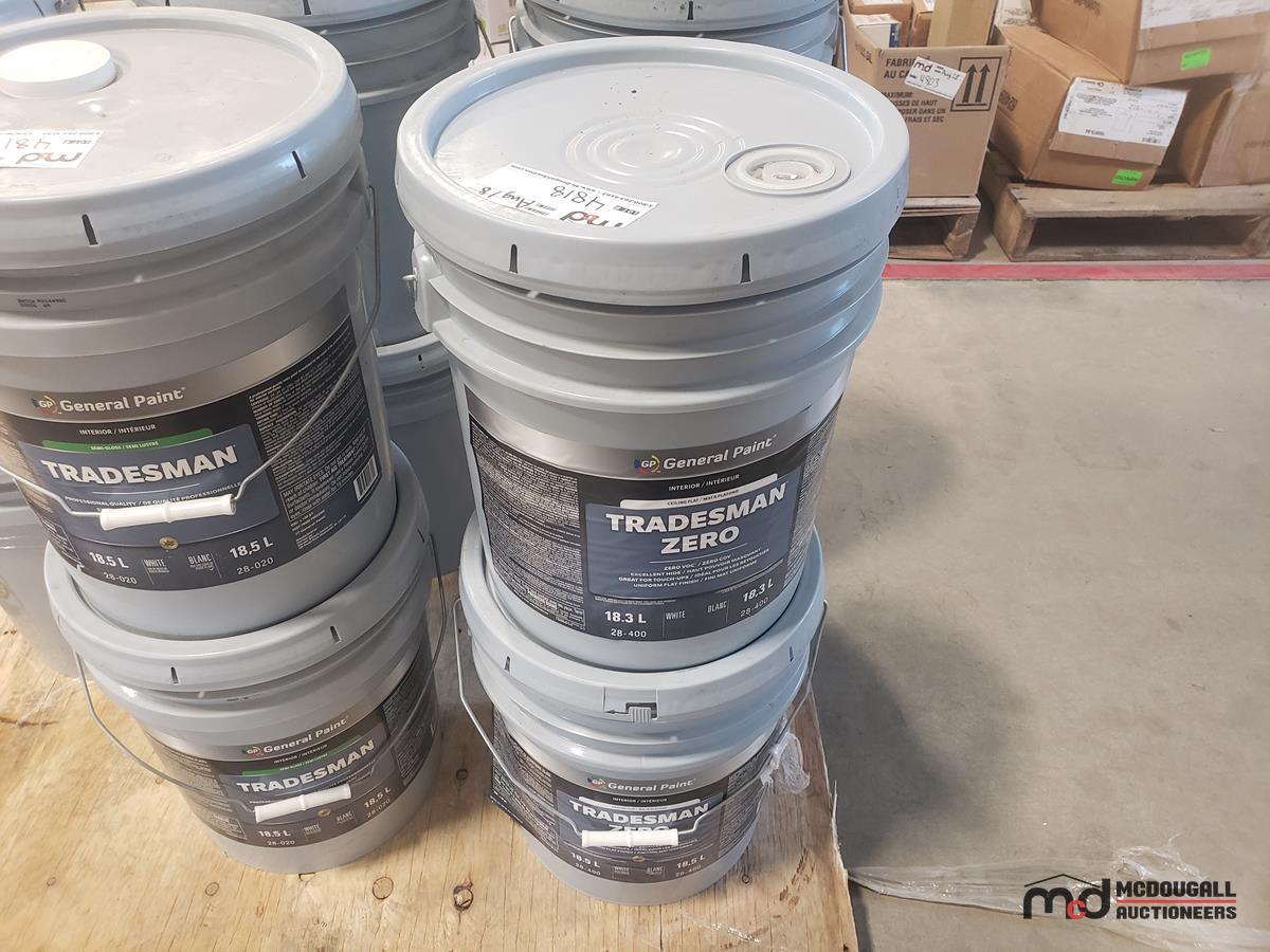 (2) Pails of General Paint Tradesman Zero Interior Ceiling Flat