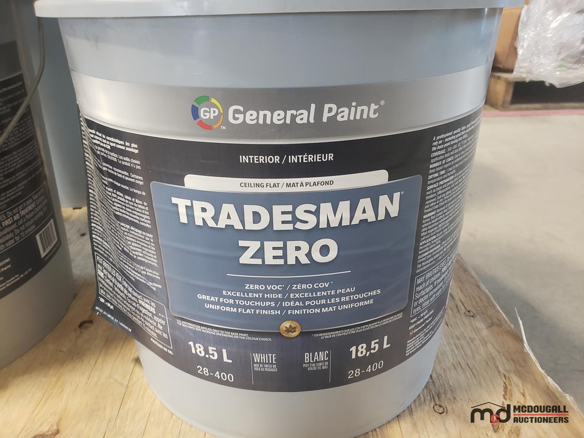(2) Pails of General Paint Tradesman Zero Interior Ceiling Flat
