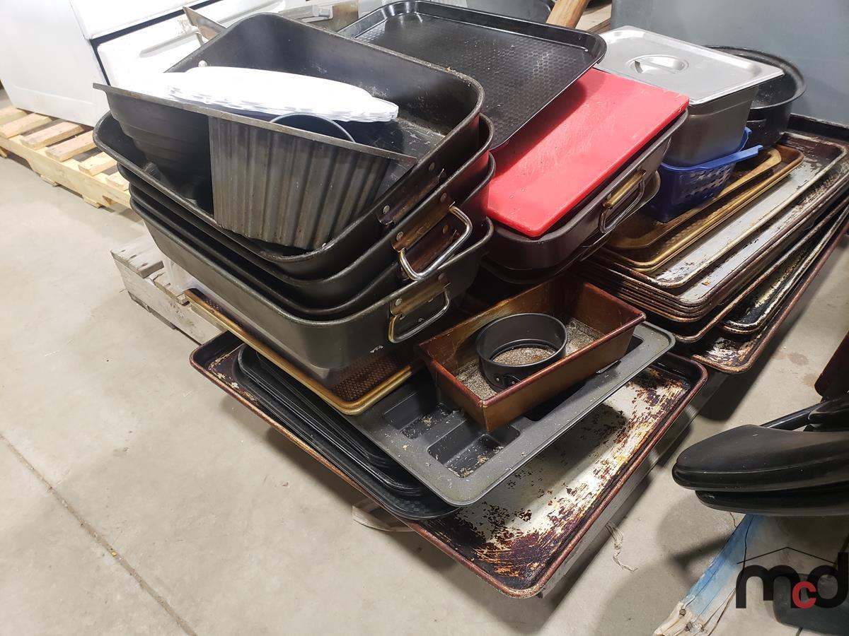 Pallet of Assorted Pans, Trays & More