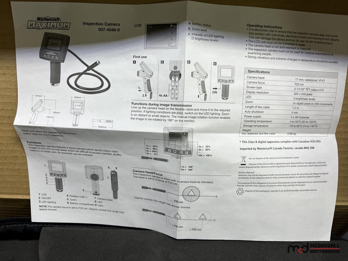 Box of Mastercraft Maximum Inspection Camera