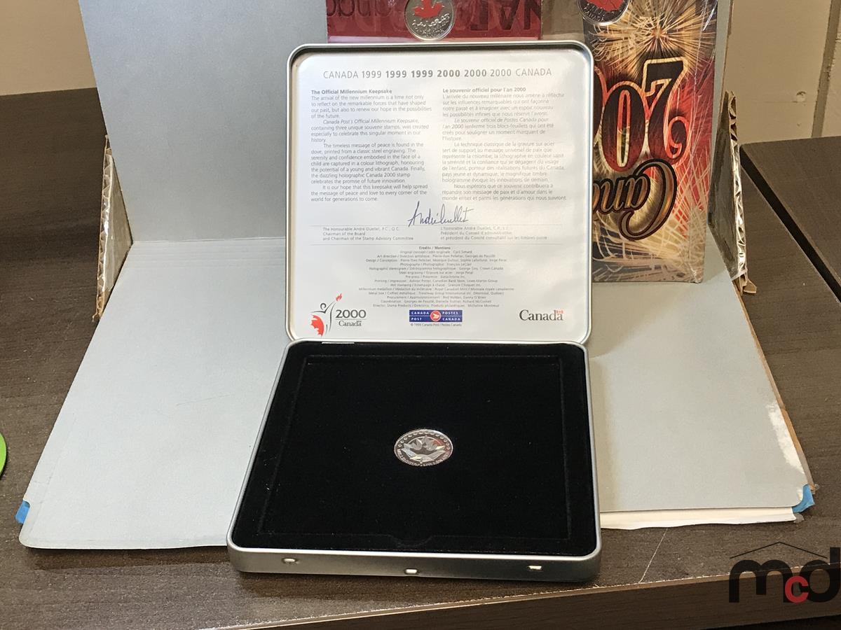 2000 Canada Post Millenium Medal Only in Metal Case & RCM 2001 & 2002 ...