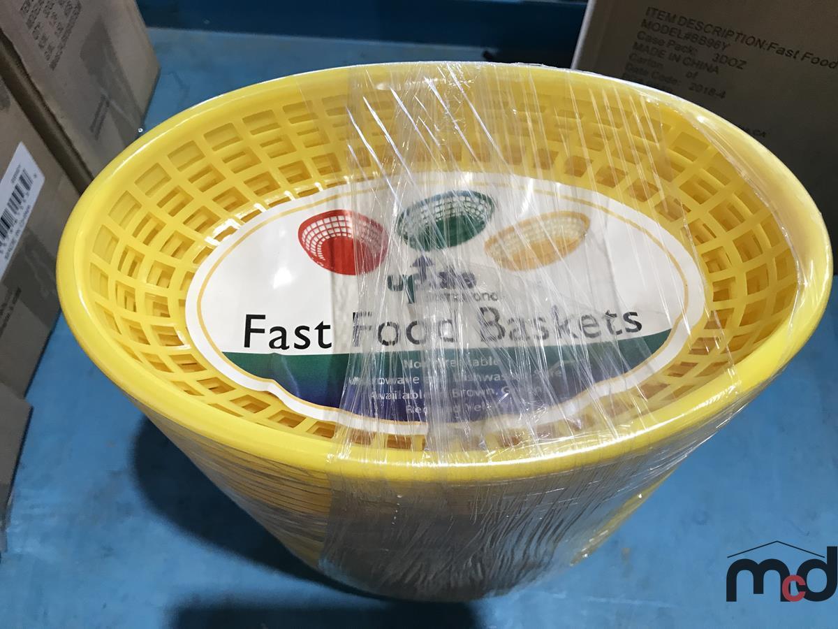 Unused (2) Boxes of Yellow Fast Food Baskets
