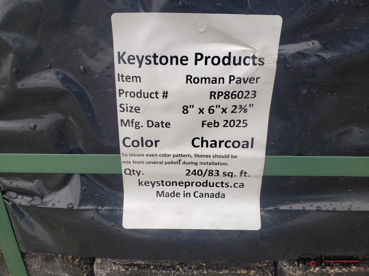 Keystone Products Roman Paver (8" x 6" x 2 3/8") Charcoal Colored Patio ...