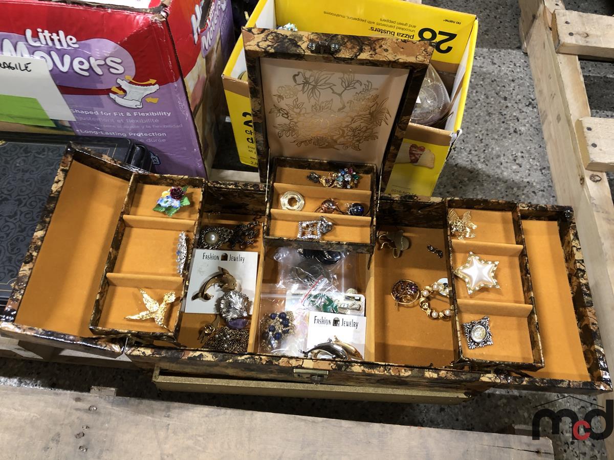 Costume Jewelry, Marbles, Chest, Tote and More