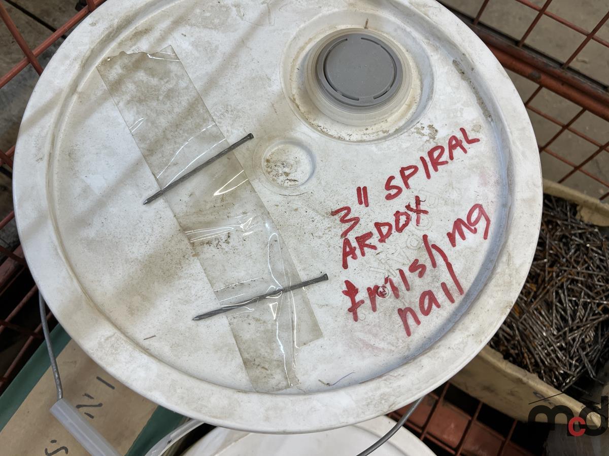 Crate of Various Nails and Fasteners