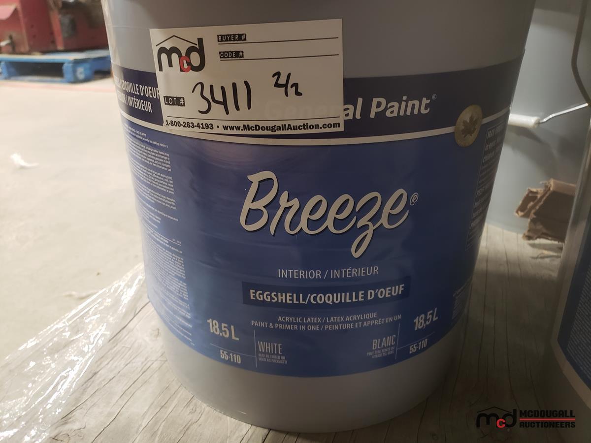 (2) Pails of General Paint Breeze Interior Eggshell